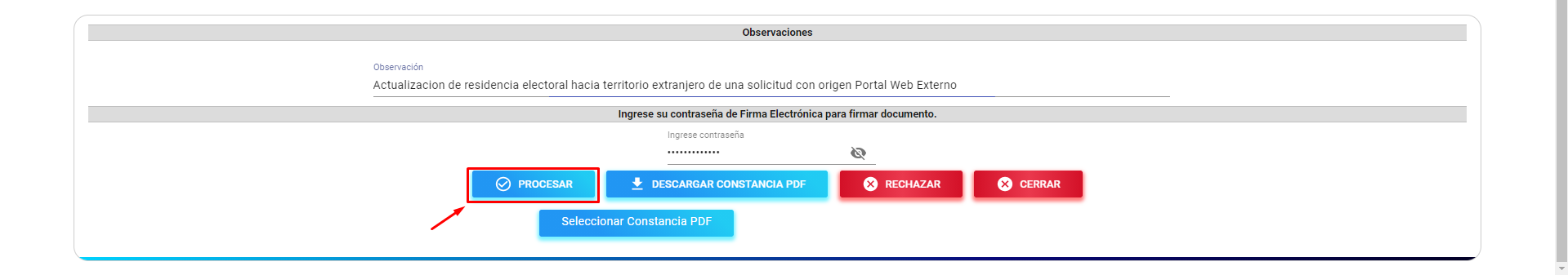 Autorización de Solicitudes de Origen Portal Web Externo | Ayuda del Portal Web Interno TSE